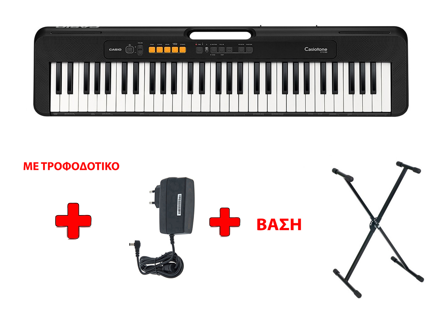 Αρμόνιο Casio CT-S100 με τροφοδοτικό και βάση ενισχυμένη. ΓΡΑΠΤΗ ...